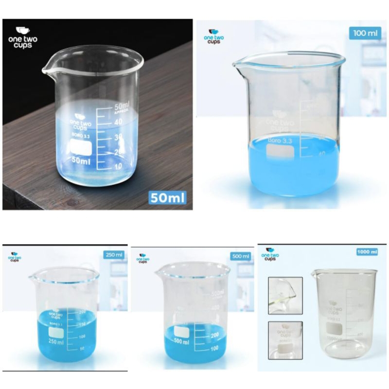 Jual Gelas Ukur Takar Kaca Lab Kimia Multifungsi / Kaca Borosilikat ...