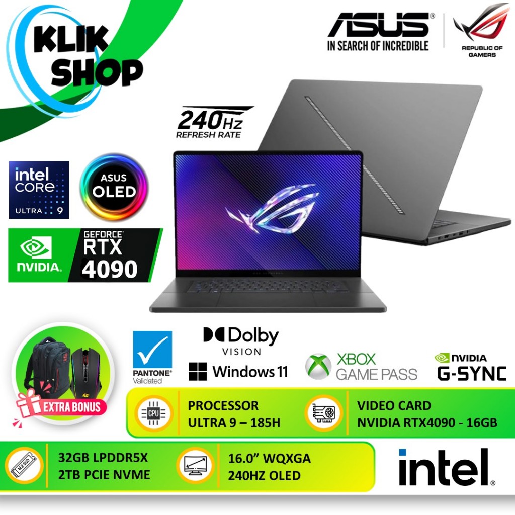 Jual ASUS ROG ZEPHYRUS G16 GU605MZ RTX 4090 INTEL ULTRA 9 185H 32GB 2TB ...