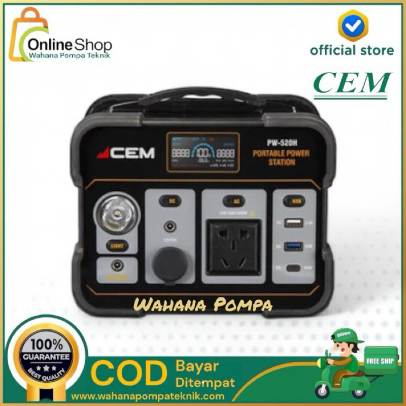 Jual CEM PW-520H 500W Portable Power Station Outdoor Charging Portable ...