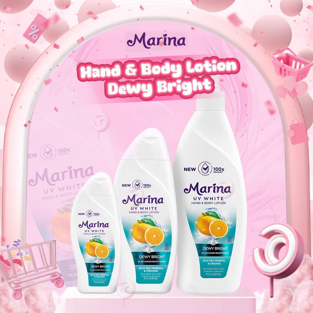 Jual MARINA - HAND & BODY LOTION UV WHITE DEWY BRIGHT - Pelembab Kulit ...