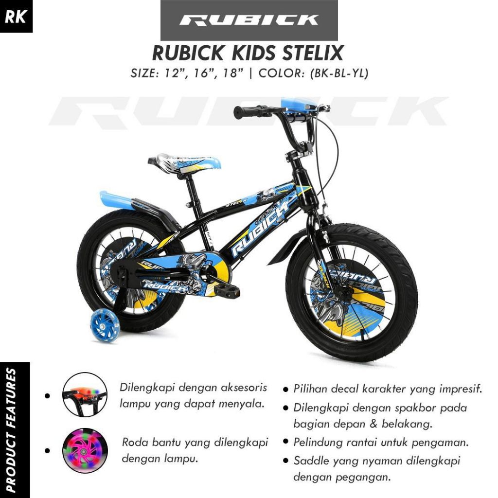 Jual Sepeda anak bmx 16 18 inc rubick magnus bisa buat umur 4-9 tahun ...