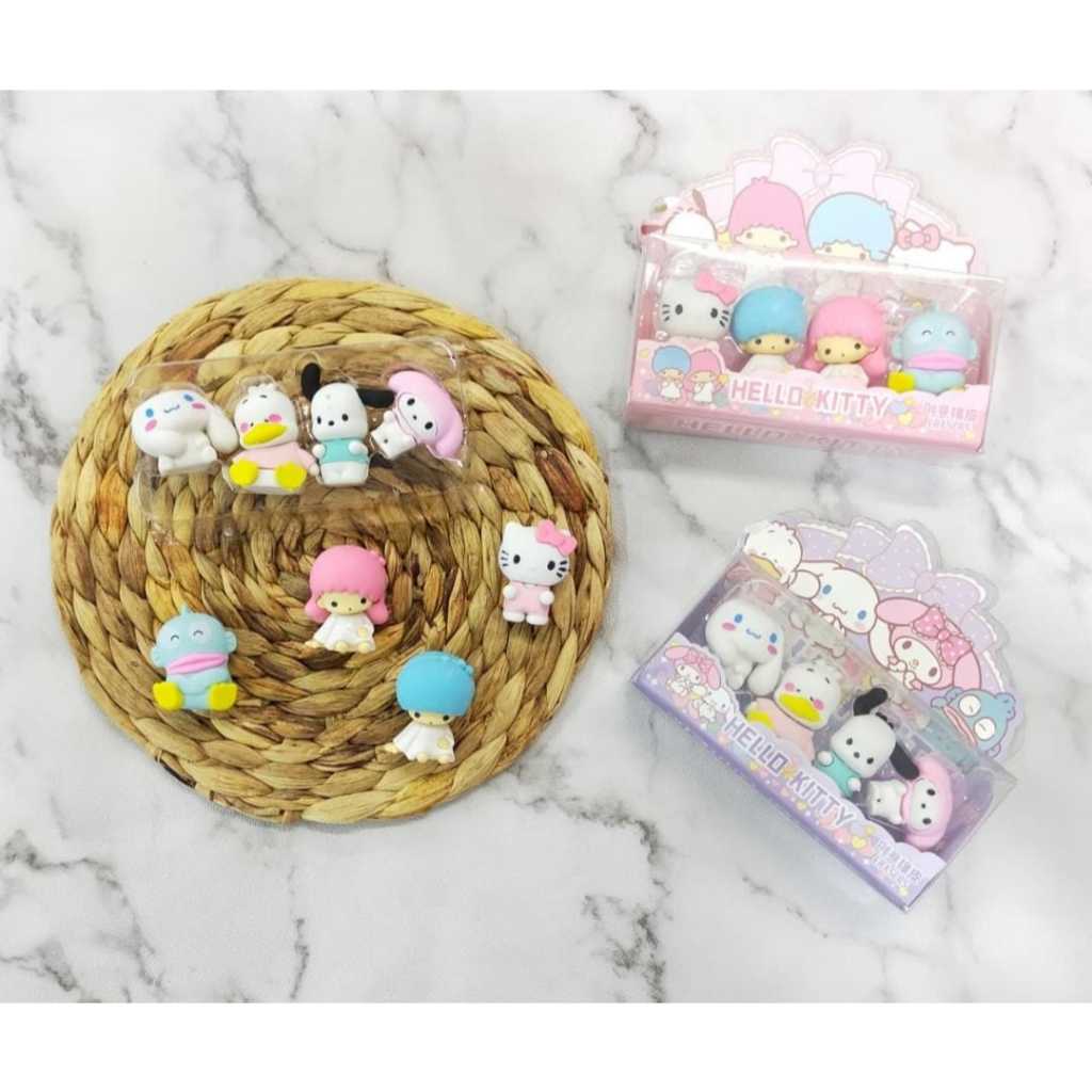 Jual Penghapus 4 Pcs / Set Penghapus Karet Sanrio Pensil Karakter ...