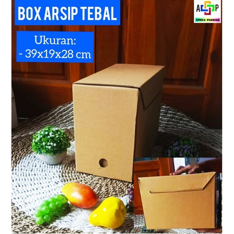 Jual Box Arsip Tebal 37,5x19x27,5 cm ( Lock Samping/Slip Samping)/Kardus arsip/ Box File ...