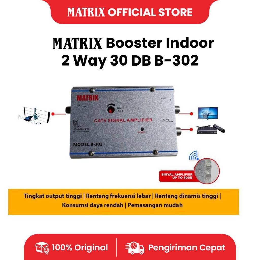 Jual MATRIX - Booster Indoor B-302 Penguat Sinyal TV 2 Way | Shopee Indonesia