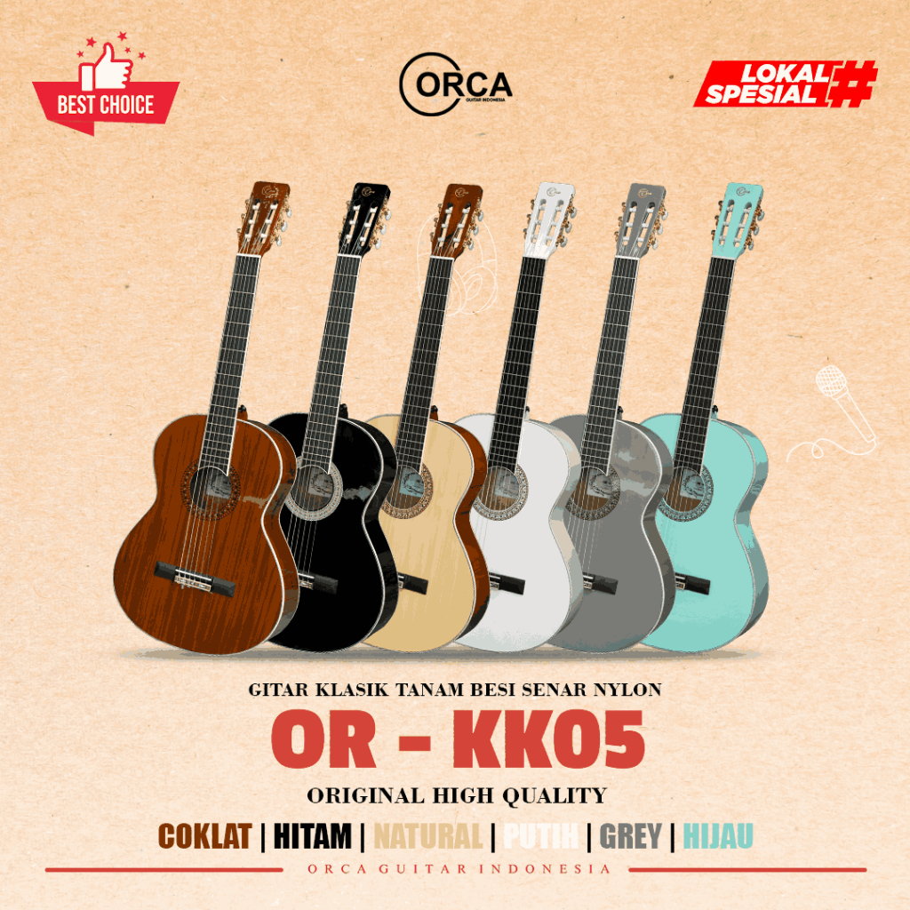 Jual ORCA Gitar Klasik Tanam Besi OR - KK05 Senar Nylon Guitar | Shopee Indonesia