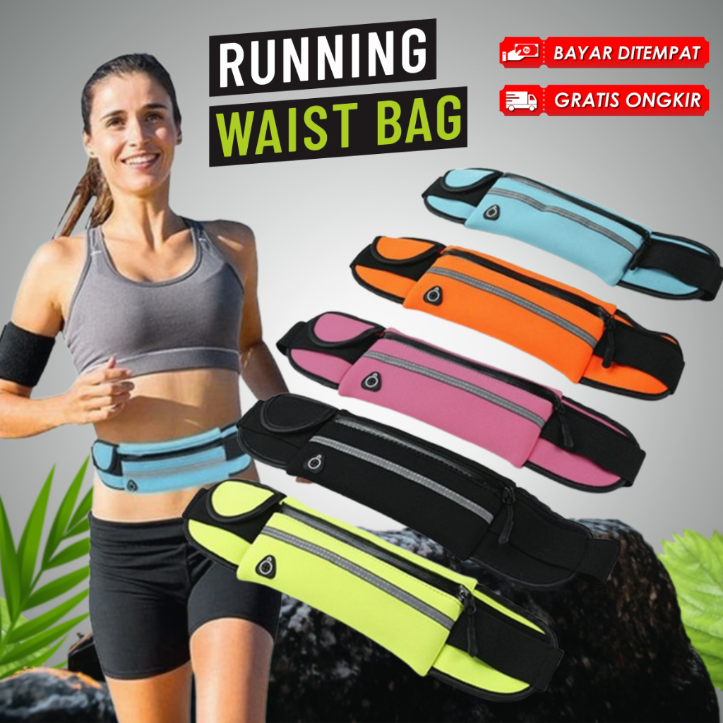 Jual RUNNING BELT PRIA TAS JOGING WAIST BAG PRIA WANITA WATERPROOF ...