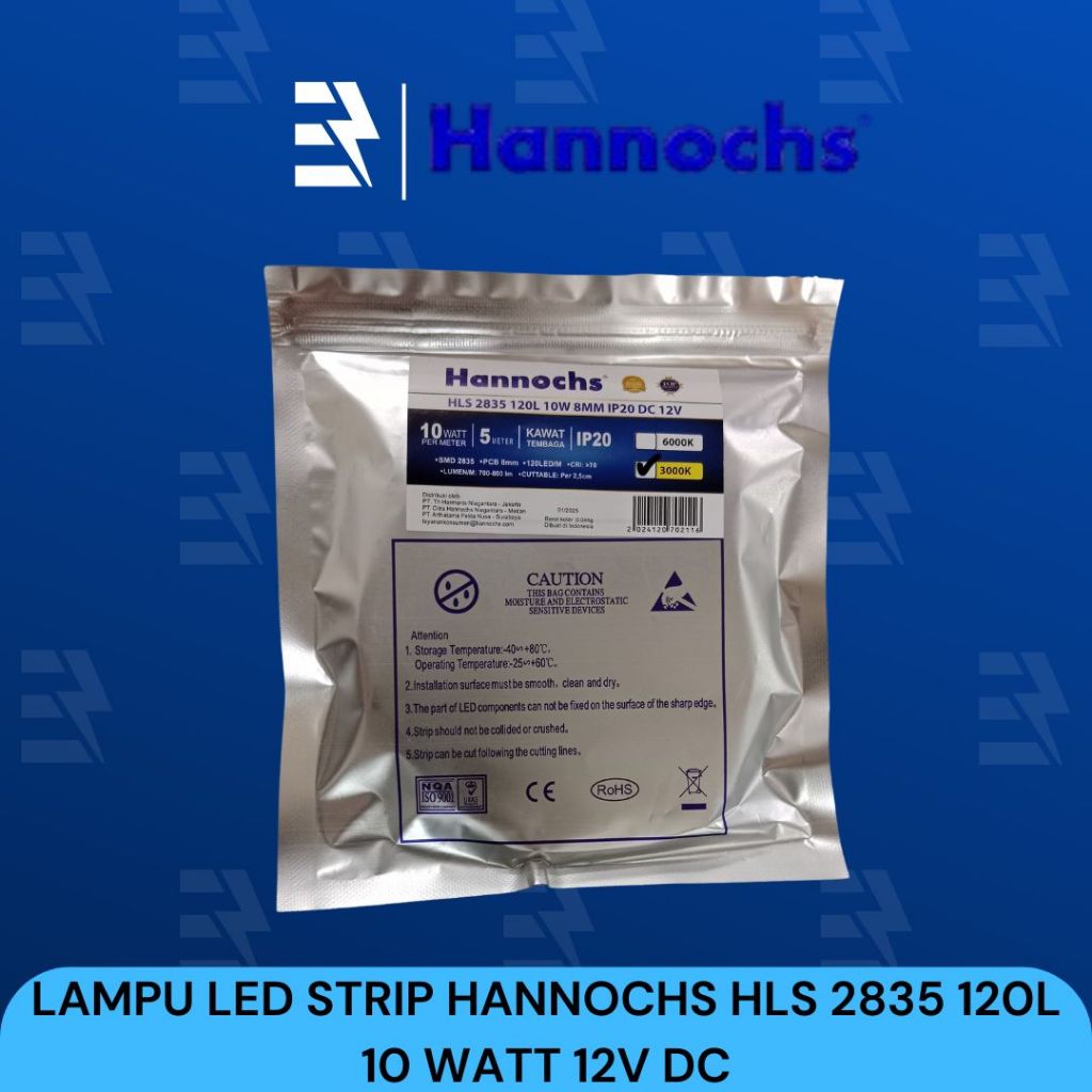 Jual HANNOCHS LAMPU LED STRIP HLS 2835 120 LED 10W / METER - ARUS DC ...
