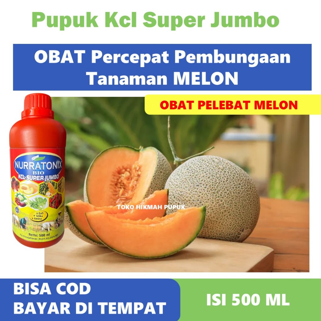 Jual PUPUK MELON BIAR BANYAK DAN BESAR NURRATONIX BIO KCL SUPER JUMBO ...