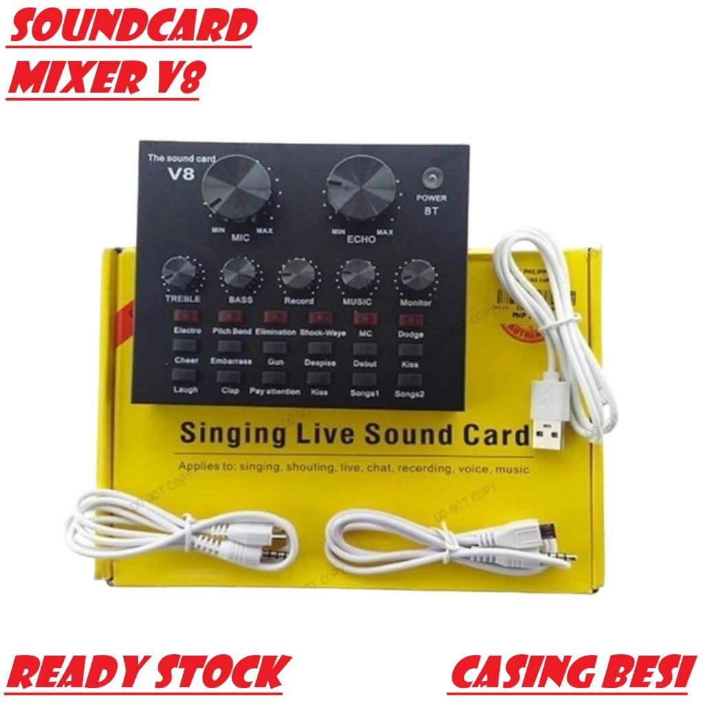 Jual Sound Card V8 Mixer External Soundcard V8 USB Audio Live Broadcast ...