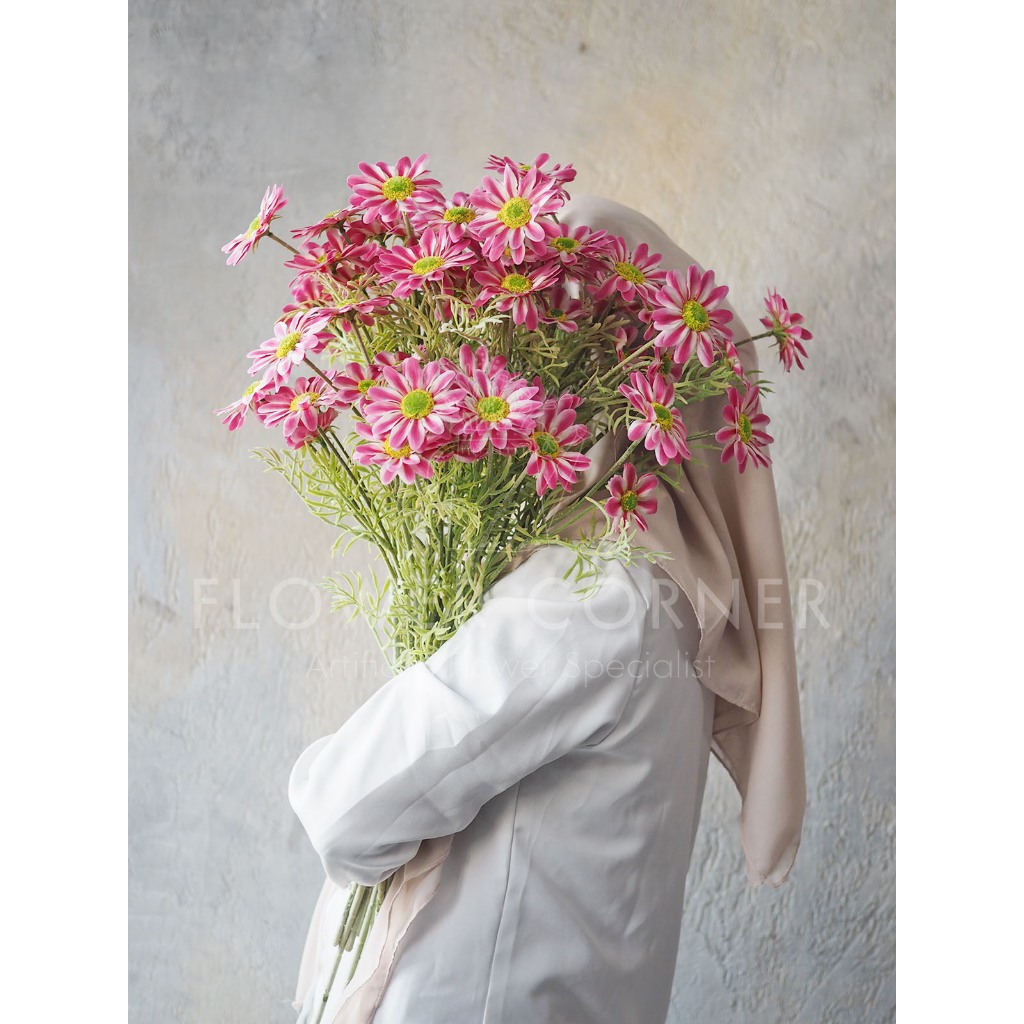 Jual Bunga Artificial Daisy Spray Gradasi Garis Tangkai Panjang (B24171 ...