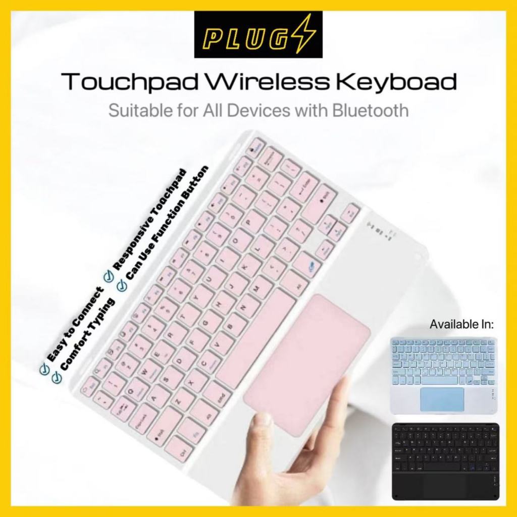 Jual [COD] PLUGS Wireless Keyboard Touchpad Mini Portable 10 inch 2in1 ...