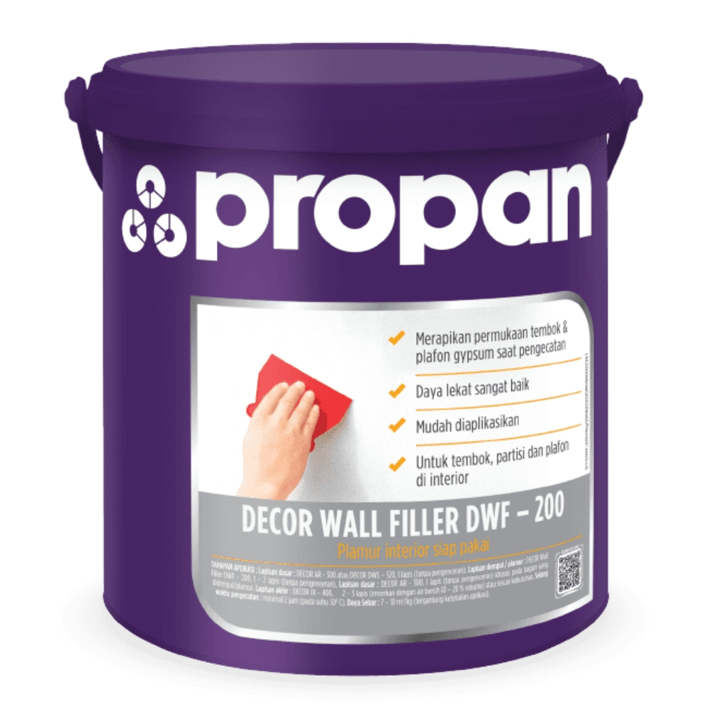 Jual PLAMIR PROPAN DECOR WALL FILLER DWF-200 WB Dempul Tembok 4 KG ...