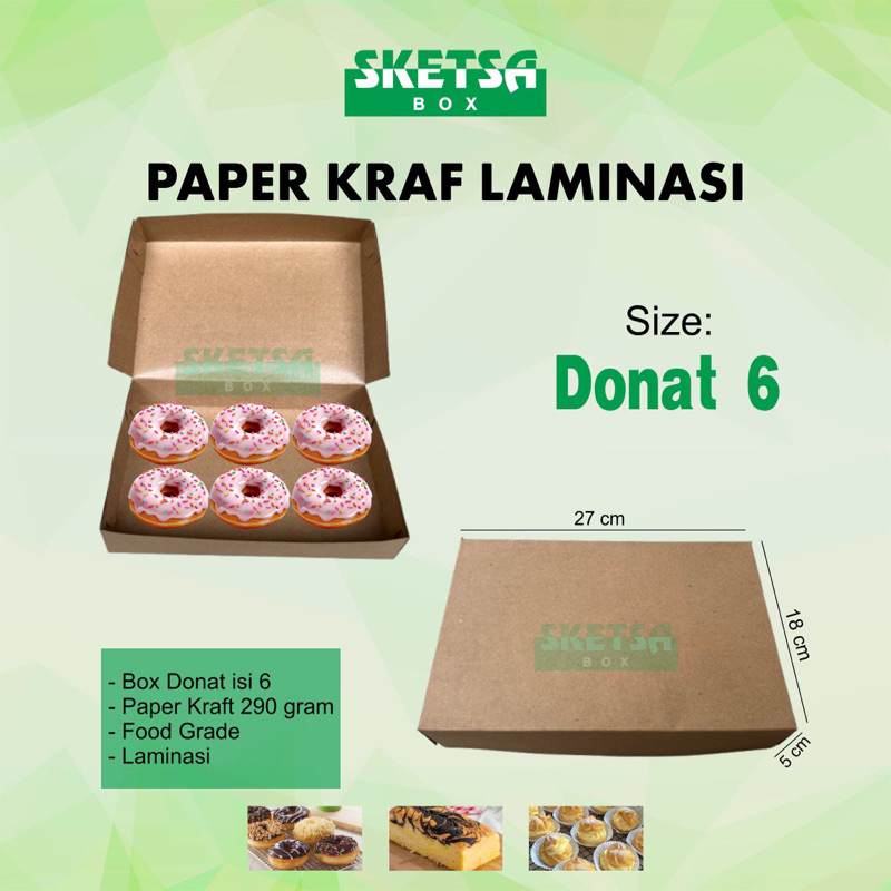Jual Box Donat isi 6 Sudah Laminasi | Shopee Indonesia