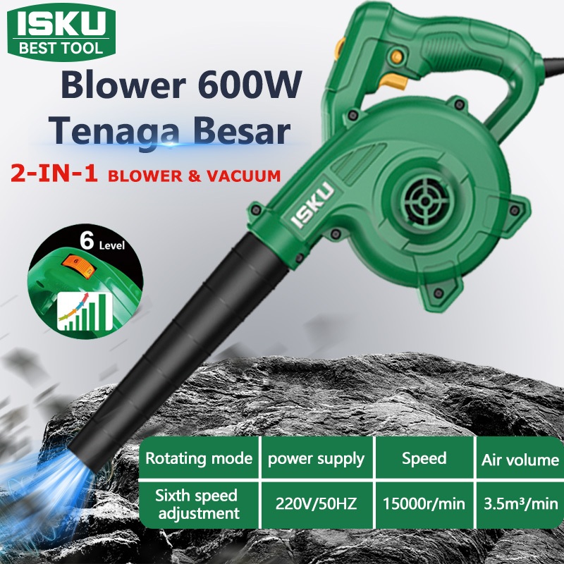 Jual ISKU Hand Blower 600W Mesin Blower angin Tenaga Besar 220V/2IN1 ...