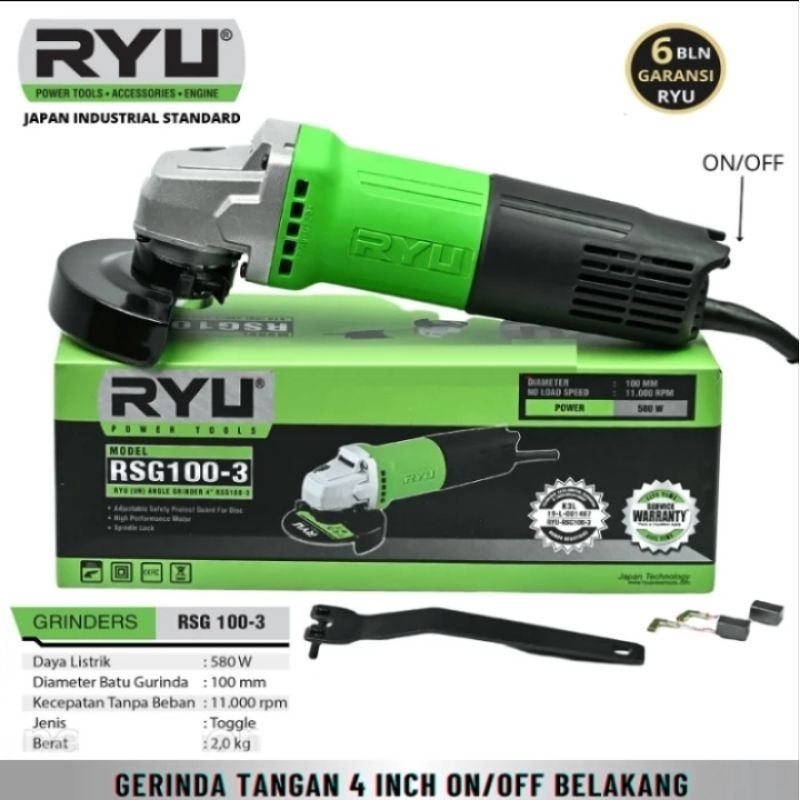 Jual Mesin Gerinda Tangan RYU TEKIRO RSG 100-3 / RYU Grinder Mesin Gurinda Gerinda Tangan 4 ...