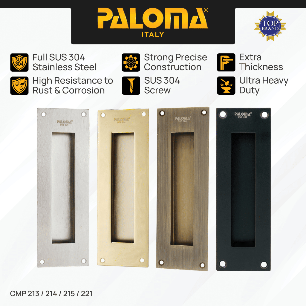 Jual PALOMA Gagang Pintu Door Handle Sliding Comen Flush Tanam Geser ...