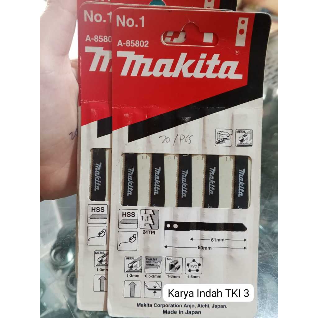 Jual Makita Mata Gergaji Besi Jigsaw A-85802 1Pak HSS Jigsaw Blade ...