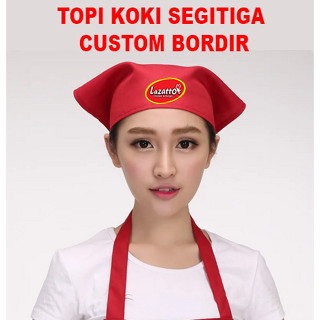 Jual Topi Segitiga Koki CUSTOM BORDIR/SABLON Topi Segitiga Koki CUSTOM BORDIR/SABLON | Shopee ...