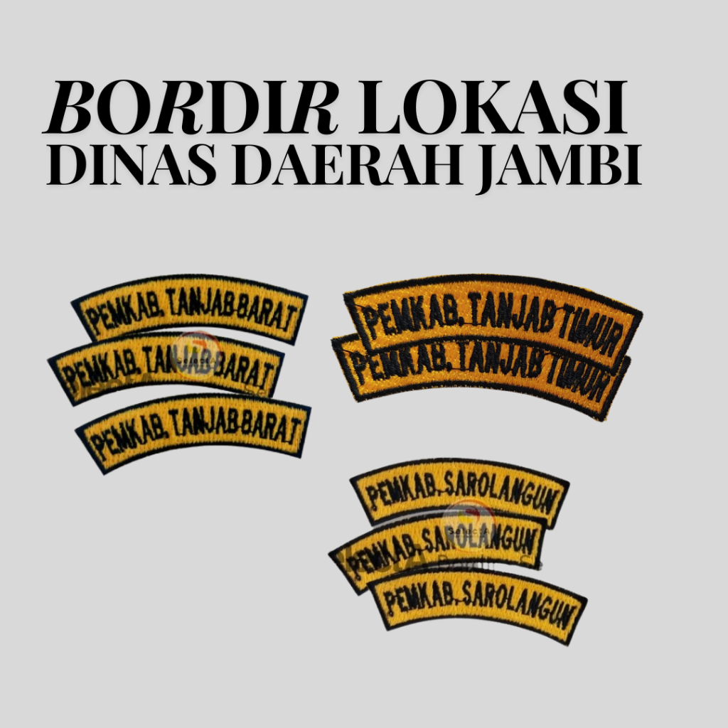 Jual Bordir Emblem Logo Lokasi Dinas Pemkab Tanjung Jabung Barat Timur ...