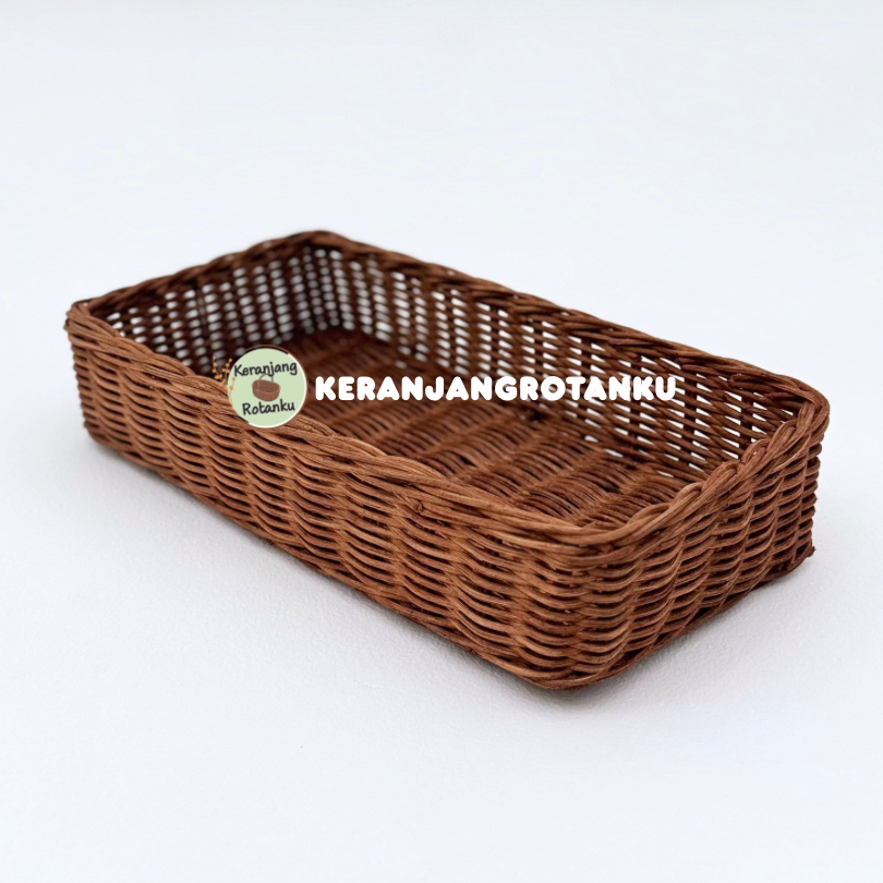 Jual Keranjang Rotan Persegi Panjang 30x15x7 Coklat | Shopee Indonesia