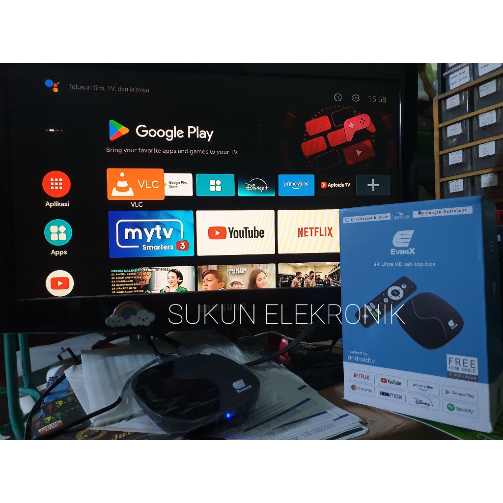 Jual EVINIX ANDROID ATV-1 STB ANDROID SET TOP BOX ANDROID EVINIX SUPPORT VOICE | Shopee Indonesia