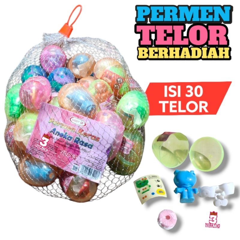 Jual PERMEN TELOR BERHADIAH MAINAN 1 JARING ISI 30 PCS | Shopee Indonesia