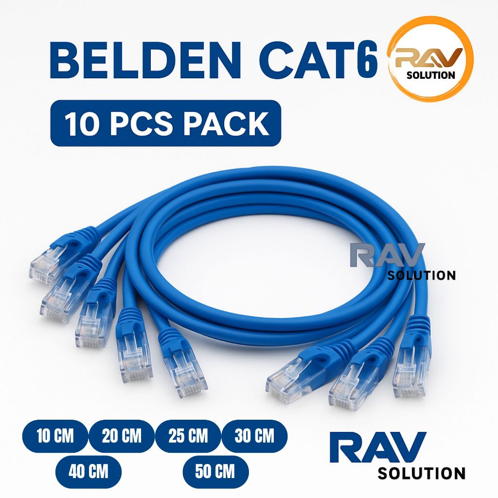 Jual PAKET KABEL LAN SERVER GIGABYTE BELDEN BIRU CAT 6 ISI 10 PCS ...