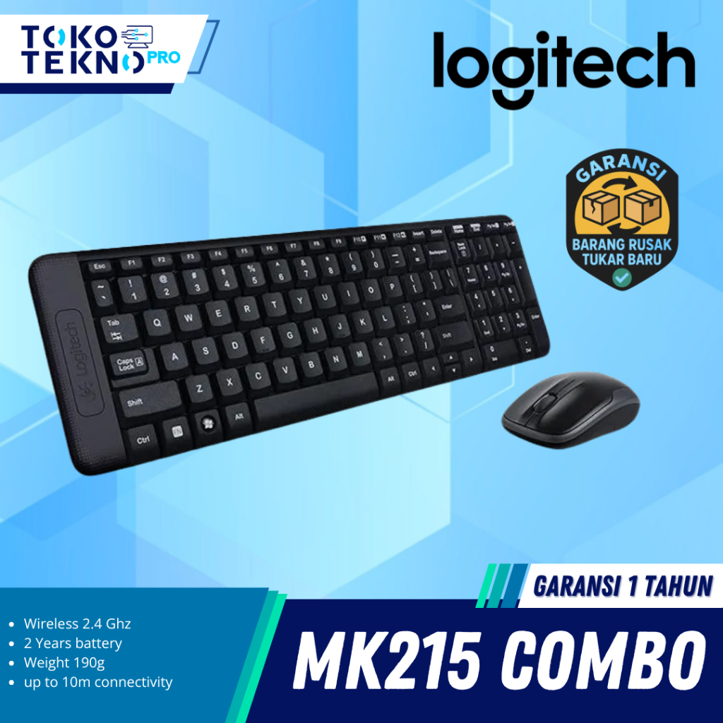 Jual Logitech MK215 / MK-215 Combo Wireless Mouse + Keyboard Office ...
