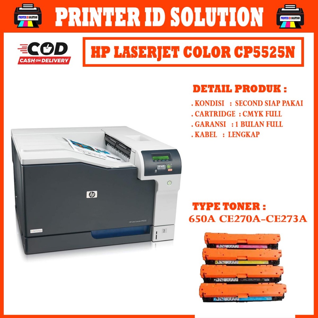 Jual PRINTER HP COLOR LASERJET CP5525N CP5525DN PRINTER A3 COLOR ...