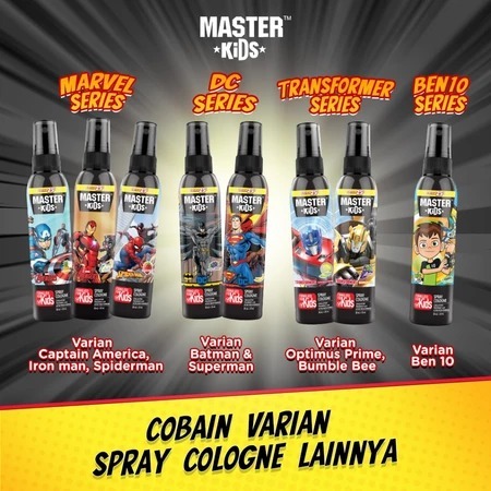 Jual Master Kids Spray Cologne 100 ml Superhero Series Parfume anak ...