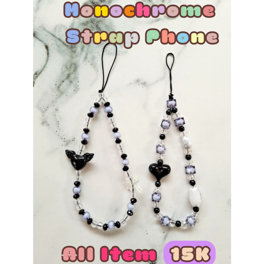 Jual Monochrome Strap Phone | Strap Handphone Korean Style | Shopee ...