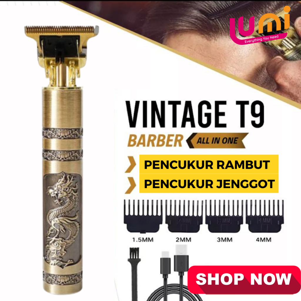 Jual Alat Cukur Rambut Vintage T9 Motif Naga Trimmer Shaver Recharger Pemangkas Bulu Kumis ...