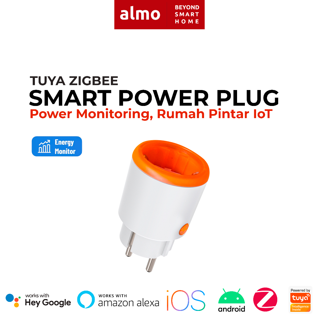 Jual ALMO ZigBee Smart Plug Tuya 16A Power Monitoring IoT Home Automation | Shopee Indonesia