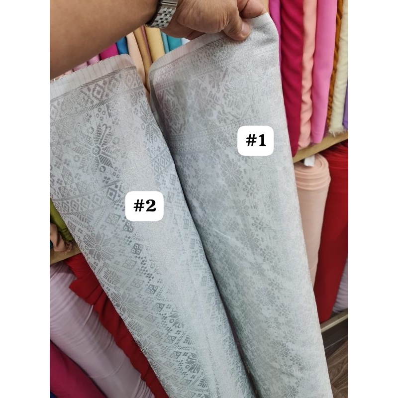 Jual Bahan Kain Songket Semi Palembang Meteran/songket putih/ rok ...