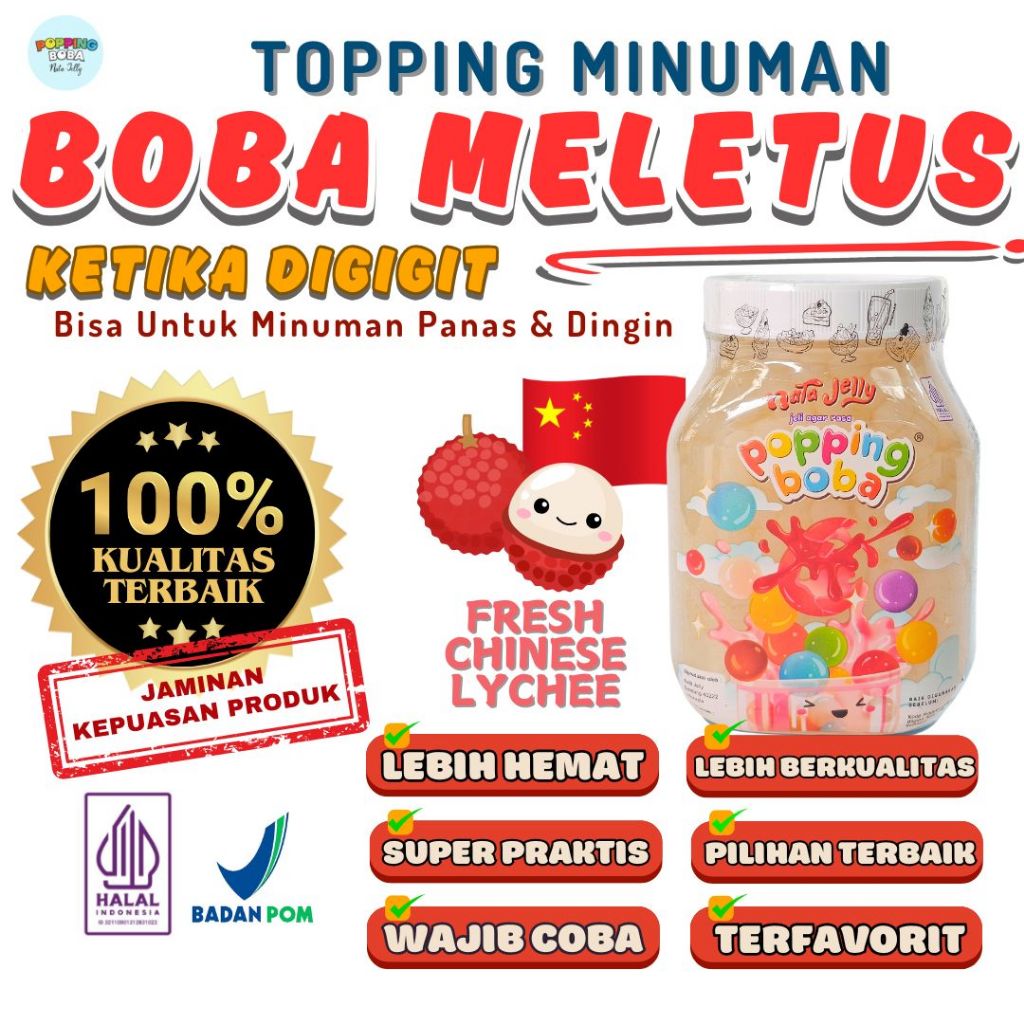 Jual Boba Meletus Dimulut Topping Minuman Instan - Popping Boba Pecah ...