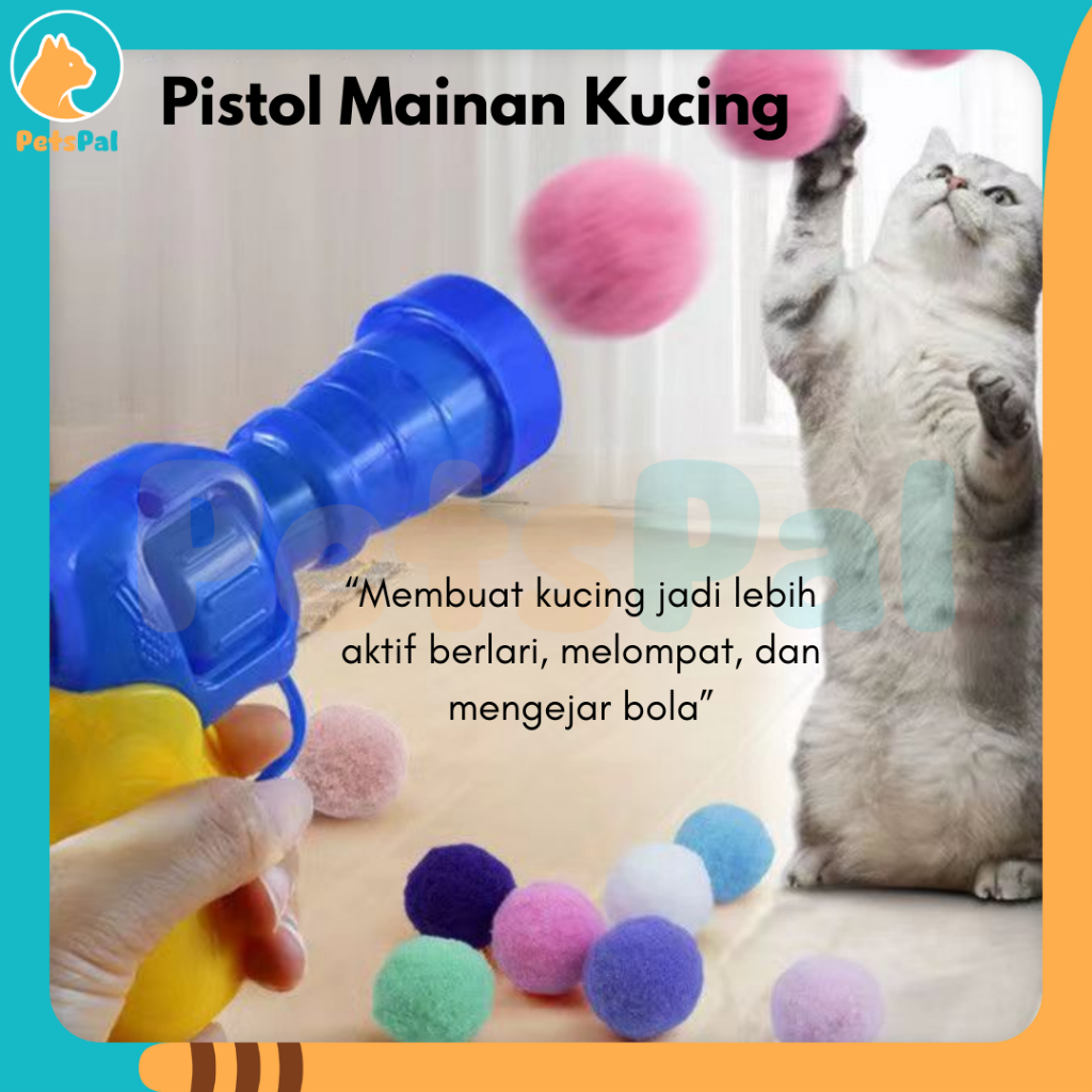 Jual Peluncur Bola Mainan Kucing Lembut Pistol Mainan Bola Hewan ...