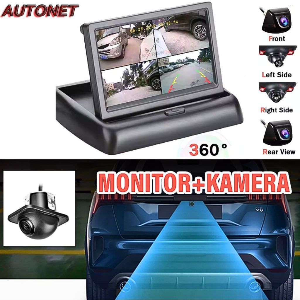 Jual AUTONET Monitor Parkir Mobil Kamera Maju Mundur Foldable Rear View ...