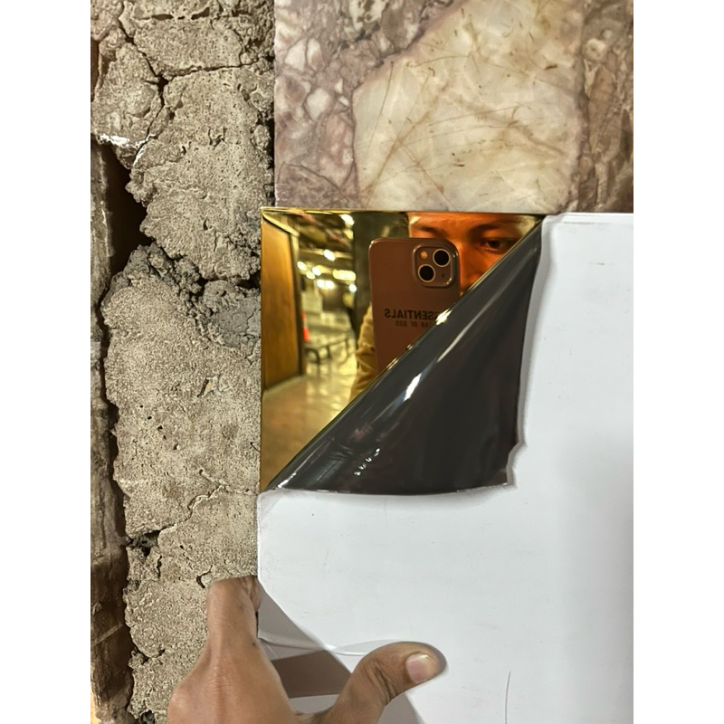 Jual plat stainless mirror gold uk 0,5mm 1,22m x 2,44m | Shopee Indonesia
