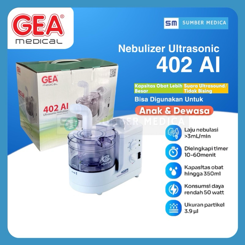 Jual GEA Nebulizer Ultrasonic 402 AI/Alat Nebulizer Untuk Dewasa/Anak | Shopee Indonesia