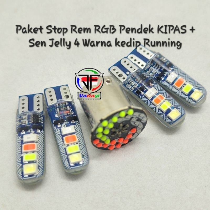 Jual Paket Lampu Stop Rem PENDEK RGB + Sen Jelly RGB 4 Warna 4 Pcs ...