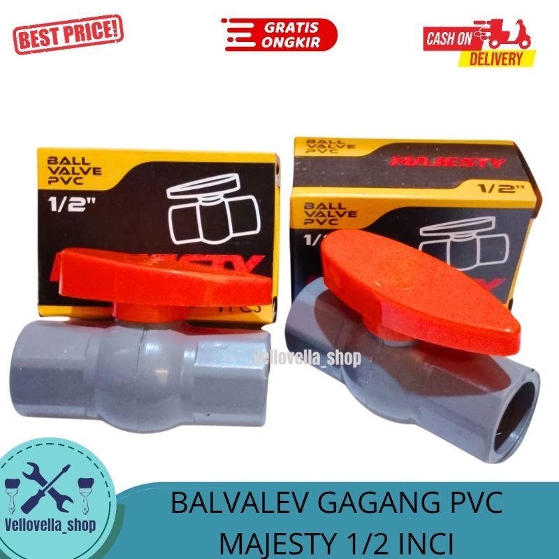 Jual 1/2 INCH Stop kran plastik pvc balvalev pvc ball valve pvc majesty sambungan kran | Shopee ...