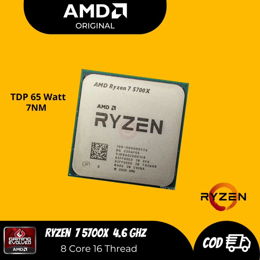 Jual Processor AMD Ryzen 7 5700X Tray R7 3.4GHz Socket AM4 8 Core 16 ...
