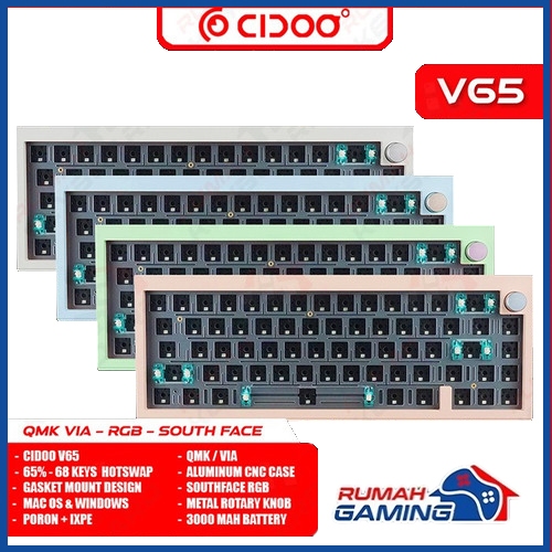 Jual CIDOO V65 - 66 Keys - Gasket - South - Barebone - Mechanical ...