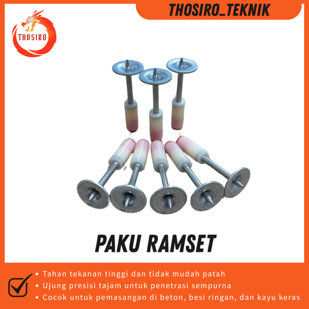 Jual THOSIRO Paku Tembak Beton Berkualitas – Nail Gun Pin Ramset untuk ...