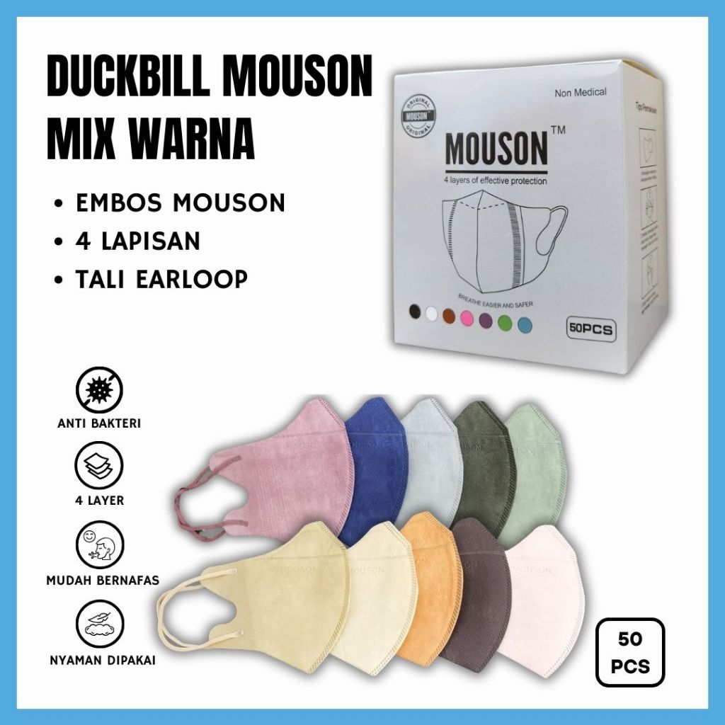 Jual Duckbill Mouson | Masker Duckbill | Masker Duckbill 50 Pcs ...