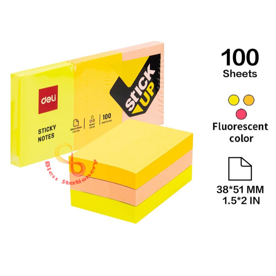 Jual Sticky notes DELI memo tempel pad notes kertas memo index tabs ...