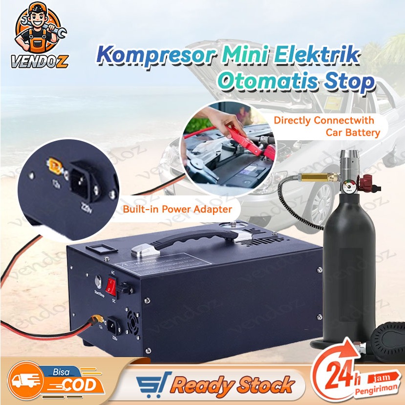 Jual Kompresor Mini Portable Otomatis 12v/220v Auto Stop 4500psi ...