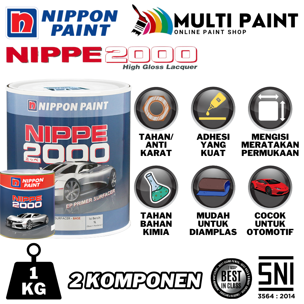Jual NIPPON PAINT CAT DASAR EPOXY SURFACER PRIMER DUCO NIPPE 2000 1KG NIPPE EP PRIMER SURFACER ...
