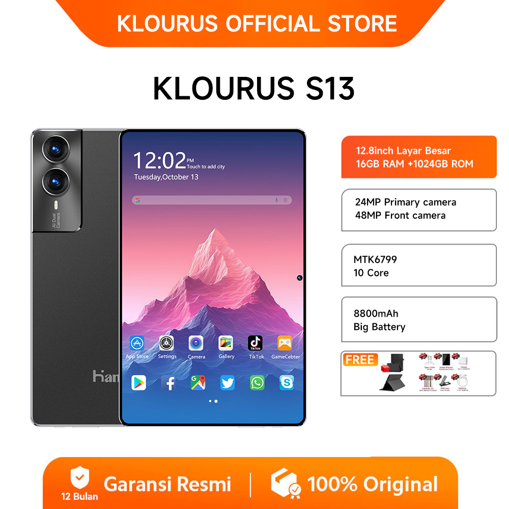 Jual KLOURUS Tablet S13 (16GB + 1024GB) | IPS 12.8" | Tablet Murah ...