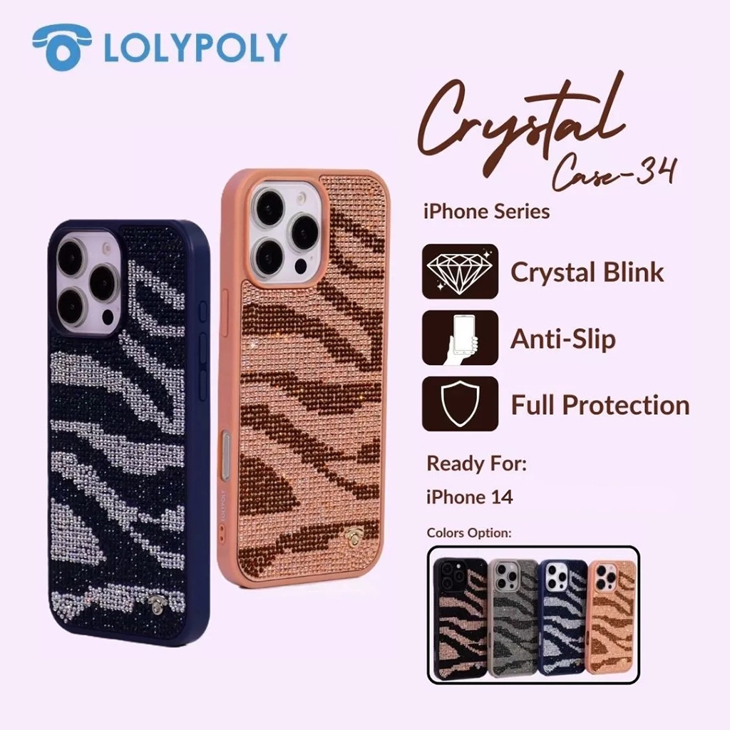 Jual Lolypoly Crystal Diamond Bling Case iPhone 14 Leopard Edition ...
